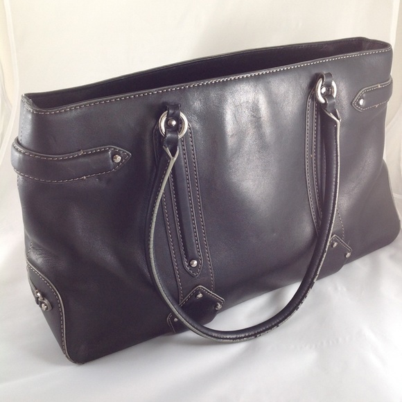 Cole Haan | Bags | Cole Haan Trinity F5 Black Leather Tote Handbag ...